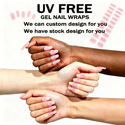China Christmas Gel Nail Wraps UV Free No Lamp Needed 3D Glitter Custom Design Wholesale for sale
