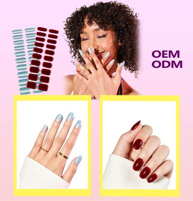 China Non UV Gel Nail Stickers OEM ODM Custom Logo Private Label Wholesale Supplier for sale