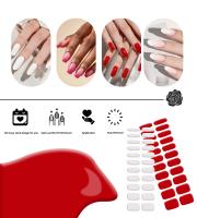 China French Tip Gel Nail Wraps UV Free No Lamp Needed Full Cover Salon Quality for sale