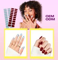China French Tip Gel Nail Wraps UV Free No Lamp Needed Full Cover Salon Quality for sale