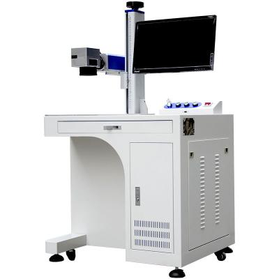 China Floor Stand Carbon Steel Fiber Laser Marking Machine with PC 20W 30W for sale