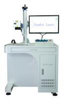 China Floor Stand Carbon Steel Fiber Laser Marking Machine with PC 20W 30W for sale