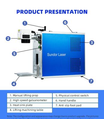 China Fiber Laser Marking Machine 10W 20W 30W 50W for Metal 0-0.5mm Depth Portable for sale