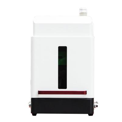 China Enclosed Mini MOPA Fiber Laser Marking Machine 20W with Electric Lift 110x110mm for sale