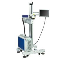 China Flying Fiber Laser Marking Machine 30W 50W for Metal Cans Beer Jewelry Engraving for sale