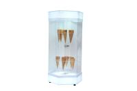 China 8-Hole Rotating Chocolate Wafer Cone Display Case 350x350x710mm with LED Lighting and Custom Branding for sale