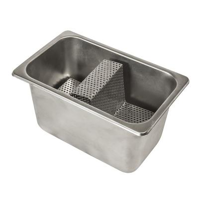 China Stainless Steel Scoops Sanitizer Holder 260x160x140mm with Perforated Partition for Food Service Equipment for sale