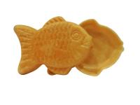 China Fish Shaped Waffle Ice Cream Cone with Chocolate Sugar Coating - Golden Color Rolled Sugar Cones for Premium Desserts for sale