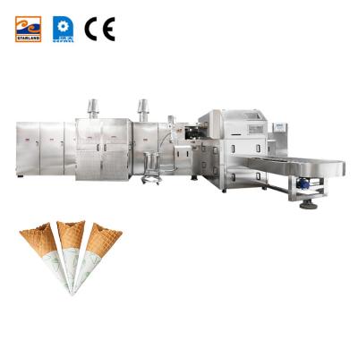 China 1.5KW Automatic Ice Cream Cone Production Line 14m Long 89 Baking Templates for sale