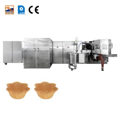 China 380V Stainless Steel Waffle Basket Production Line Waffle Biscuit Baker 6500kg CE for sale