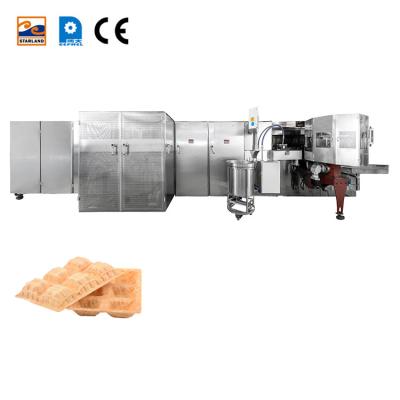 China PLC Stainless Steel Waffle Basket Maker 220V 380V Waffle Biscuit Production Line CE for sale