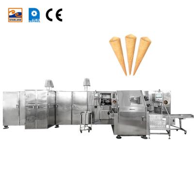 China PLC 1.5KW Automatic Barquillo Cone Baking Machine 89 Plates 8000 Cones per Hour for sale