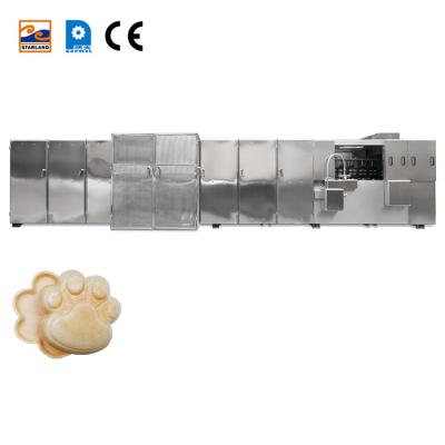 China Stainless Steel Automatic Monaka Wafer Production Line 1.5KW PLC Controlled Food Machine for sale