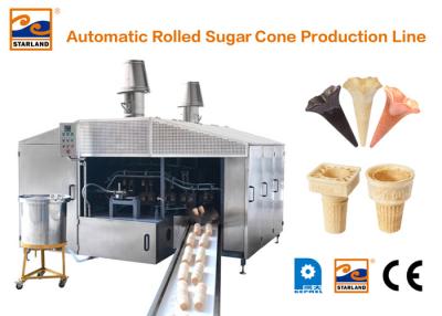 China 380V Industrial Wafer Cone Production Line with 28 Molds, 4400 Cones/Hour Capacity and 4-5 kg/hour LPG Consumption for sale