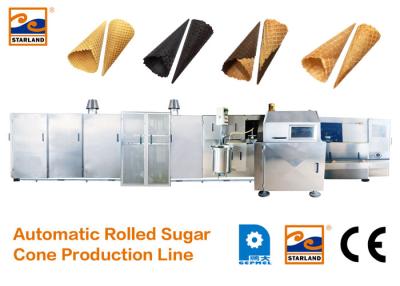China CE Certified Automatic Sugar Cone Production Line with 63 Baking Plates, 6000 Cones/Hour Capacity and Fast Heating Oven for sale