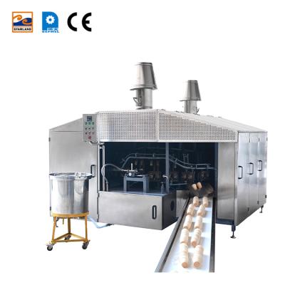 China PLC Automatic Wafer Cone Production Line 28 Molds Gas Powered Stainless Steel Biscuit Machine for sale