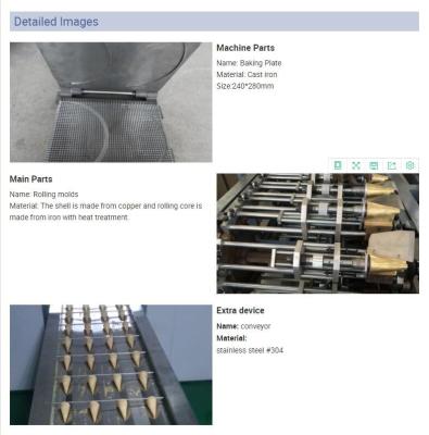 China Cast Iron 47 Baking Plates Rotating Waffle Cone Machine 7m Long Automatic Gas Heating for sale