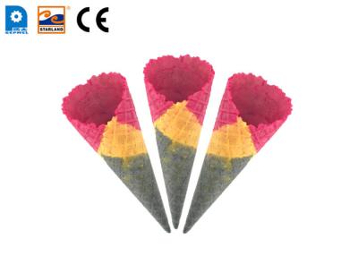 China Multicolor Wafer Ice Cream Cones 150mm Length with 26° Angle - 60-65mm Diameter, 240 Pieces per Box for sale