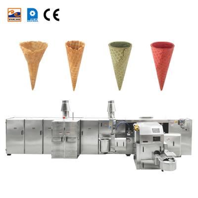China Automatic Rolled Waffle Ice Cream Cone Production Line 101 Baking Plates 14m Long CE for sale