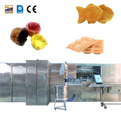 China 89 Baking Plates 14m Long PLC Controlled Wafer Bowl Production Line for Ice Cream Cones for sale