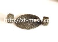 China Stainless Steel Dia 13.5*9.5mm 316 Compressed Wire Mesh Filter Knitted Wire Mesh1μM Filtration Color Customized for sale