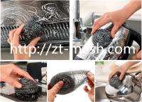 China 3*5cm Heavy-Duty 410/430 Stainless Steel Cleaning Ball and Wire Brush for Kitchen Scrubber for sale