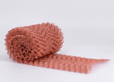 China ODM 38mm Red Copper Wire Mesh , High Strength Compressed Knitted Mesh for sale