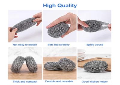 China Household Stainless Steel Cleaning Ball For Decontamination And Cleaning Of Kitchen Utensils And Industrial Surfaces 6*9cm 20g for sale