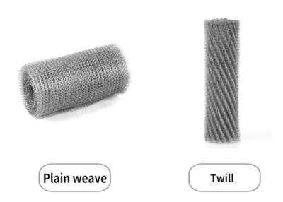 China Stainless Steel 316l Knitted Wire Mesh 0.1mm Diameter 20-500mm Width for sale