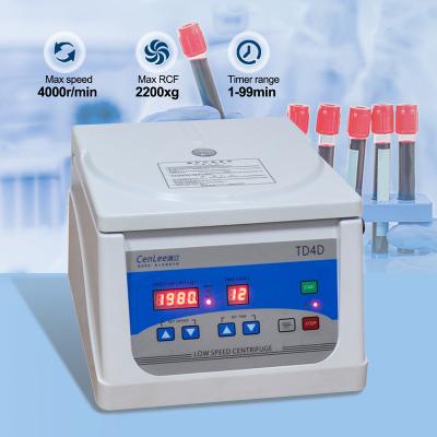 China TD4D Desktop Low Speed Centrifuge with Angle Rotor for PRP Therapy for sale