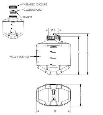 China 2400ml 2L Centrifugal Bottle Super Capacity Experimental Consumables Compatible with Thermo Sorvall H-12000 Rotor for sale