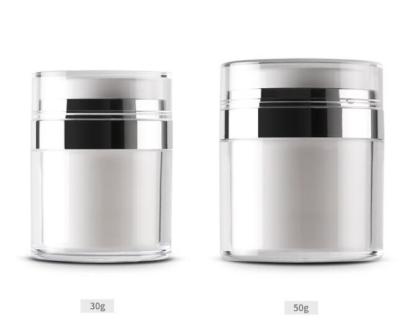 China Round Acrylic Airless Pump Lotion Bottle 15g 30g 50g for Skin Care Packaging for sale