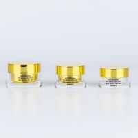 China Double Wall Acrylic Cosmetic Cream Jar 15g 30g 50g with Gold Lid Nail Polish Bottle for sale