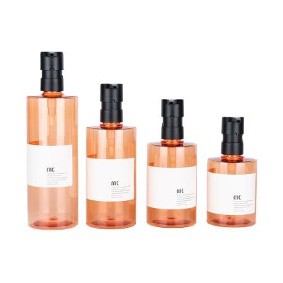 China 200ml 400ml Round PET Plastic Shampoo Bottle with Lotion Pump 62mm Diameter for sale