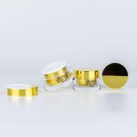China Double Wall Acrylic Cosmetic Cream Jar 15g 30g 50g with Gold Lid Nail Polish Bottle for sale