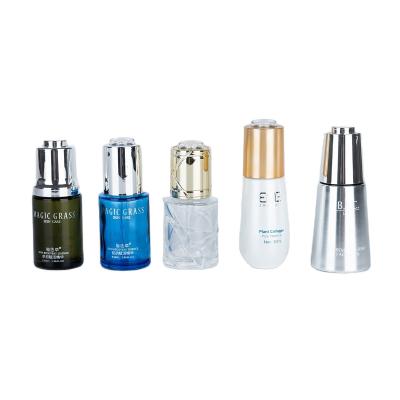 China 30ml Glass Rotate Dropper Bottle for Shampoo Serum and Essence 86mm Height for sale