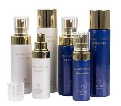 China 40ml PET Collar Material Cosmetic Bottle with Acrylic Cap Luxury Packaging for sale