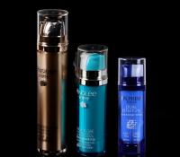 China 25ml 50ml Color Cosmetic Airless Bottle AS Double Inner Bottle Luxury Emulsion Pump for sale