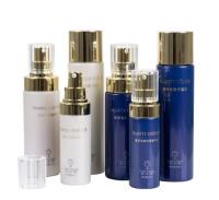 China 40ml PET Collar Material Cosmetic Bottle with Acrylic Cap Luxury Packaging for sale