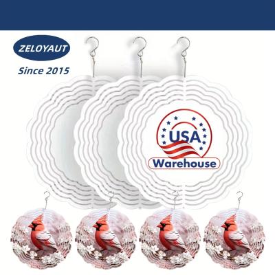 China USA Warehouse Free Shipping Sublimation Wind Spinner Blank 8/10 Inch Wholesale Metal Crafts DIY Wind Chime for Garden Decoration for sale