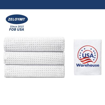 China ZELOYAUT USA Warehouse FREE Shipping Sublimation White Towels Cotton/100% Polyester Towels with Printed Logo Blank Custom Logo for sale