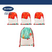 China ZELOYAUT Sublimation Blanks Santa Sacks 2025 Gifts Packaging Stocking Santa Claus Bag Canvas Christmas Drawstring Gift Bags for sale