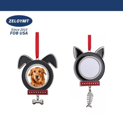China ZELOYAUT Wholesale Sublimation Blank Hot Sales Metal Sublimation Pendant Ornaments Diy Metal Craft Home Decor Decorations Gifts for sale