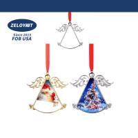 China Wholesale 2024 Custom Christmas Decorations Sublimation Blanks Metal Ornaments Heat Press Metal Crafts Supplies Novelty Gifts for sale