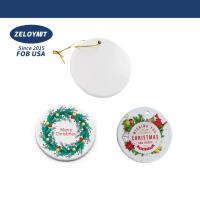 China 2025 Custom Logo Christmas Ceramic Ornaments Personalized Sublimation Blanks for Decorations Novelty Gifts for sale