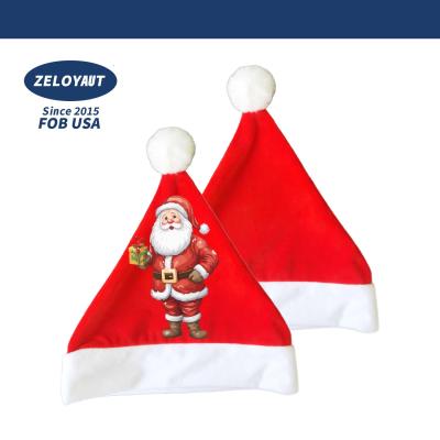 China 2025 Factory Direct Christmas Santa Claus Hat Blanks Sublimation Polyester Fabric for Home Decor Novelty Gifts for sale