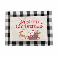 China ZELOYAUT Wholesale Sublimation Blanks Flax Christmas Placemat Personalized Custom  Placemat logo Christmas Gift Decoration for sale