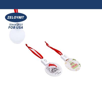 China ZELOYAUT Wholesale Sublimation Blank, Halloween Hangings, Custom Christmas Ornament, Acrylic Ornament Blanks, Lights Led for sale