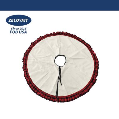 China ZELOYAUT Wholesale Sublimation Blanks Flax Sublimation Christmas Tree Skirt Personalized Christmas Decoration Supplies Gifts for sale