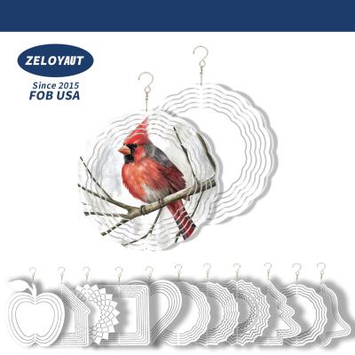 China ZELOYAUT Wholesale Sublimation Blanks Hot Sales Aluminium Sublimation Wind Spinners 3/8/10 Inch Metal Crafts Outdoor Ornaments for sale